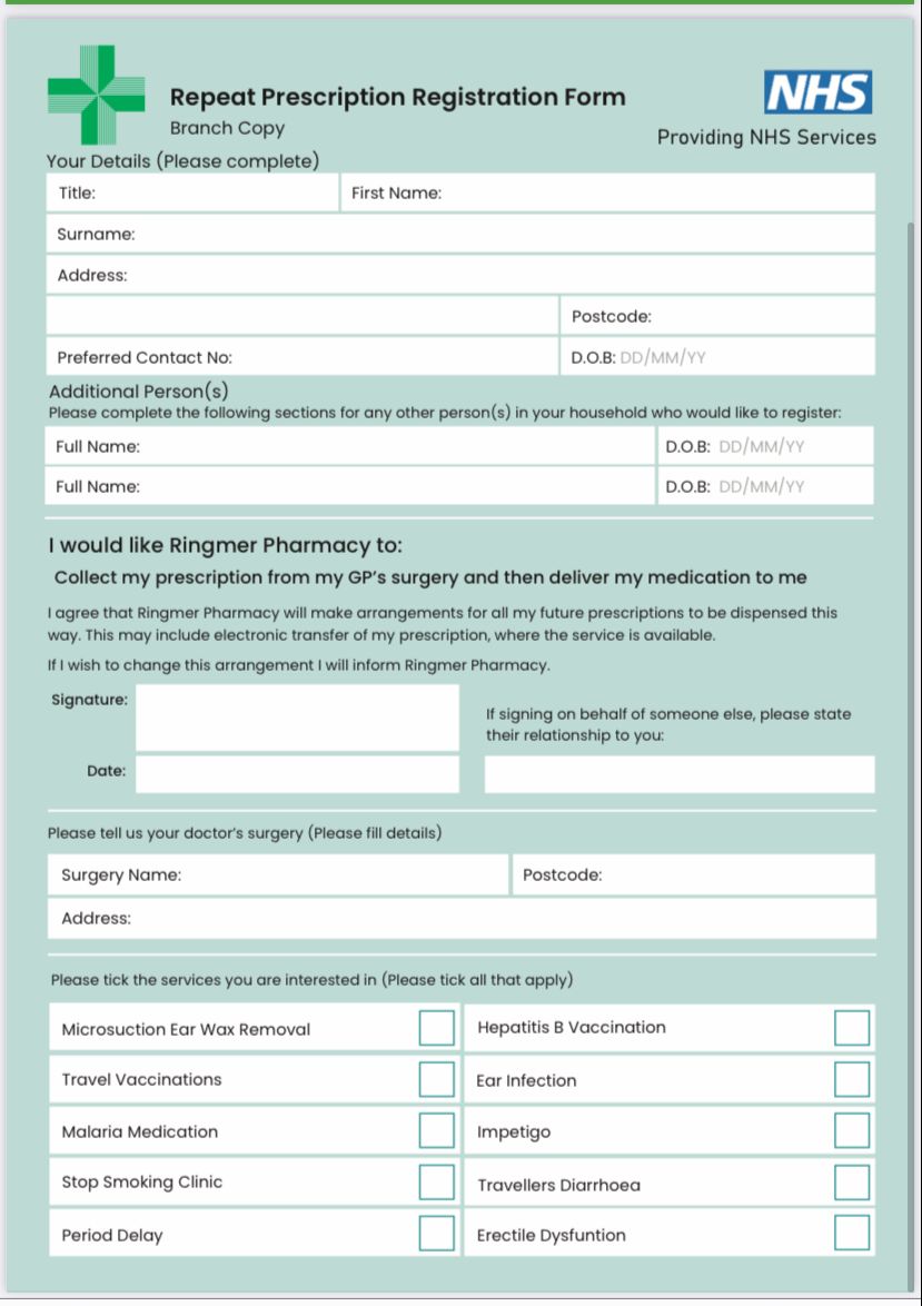 Prescriptions - Ringmer Pharmacy